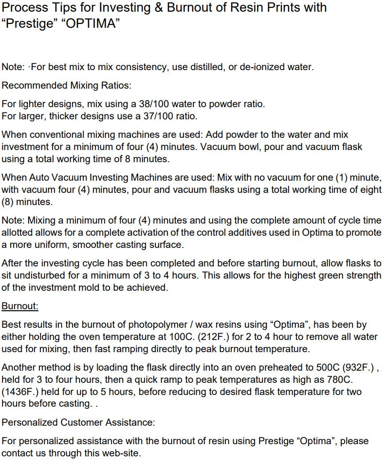 PRESTIGE OPTIMA INVESTMENT POWDER – uptowntools
