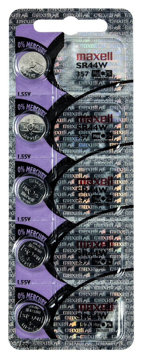 Maxell Battery / Maxell SR44W 1.55V Silver Oxide Button Cell Battery ...